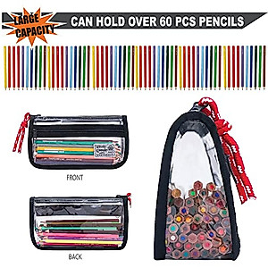 ROUGH ENOUGH Small Cute Clear Pencil Case for Girls Boys Kids Adults Clear Pencil Pouch Bag Holder for School