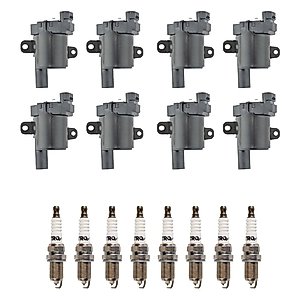 TRQ Ignition Kit Ignition Coil Spark Plugs Compatible with 98-10 Lexus 98-09 Toyota