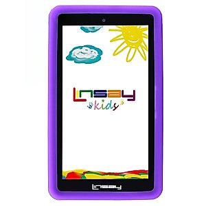 LINSAY 7" 2GB RAM 32GB Android 12 Tablet with Purple Kids Defender Case
