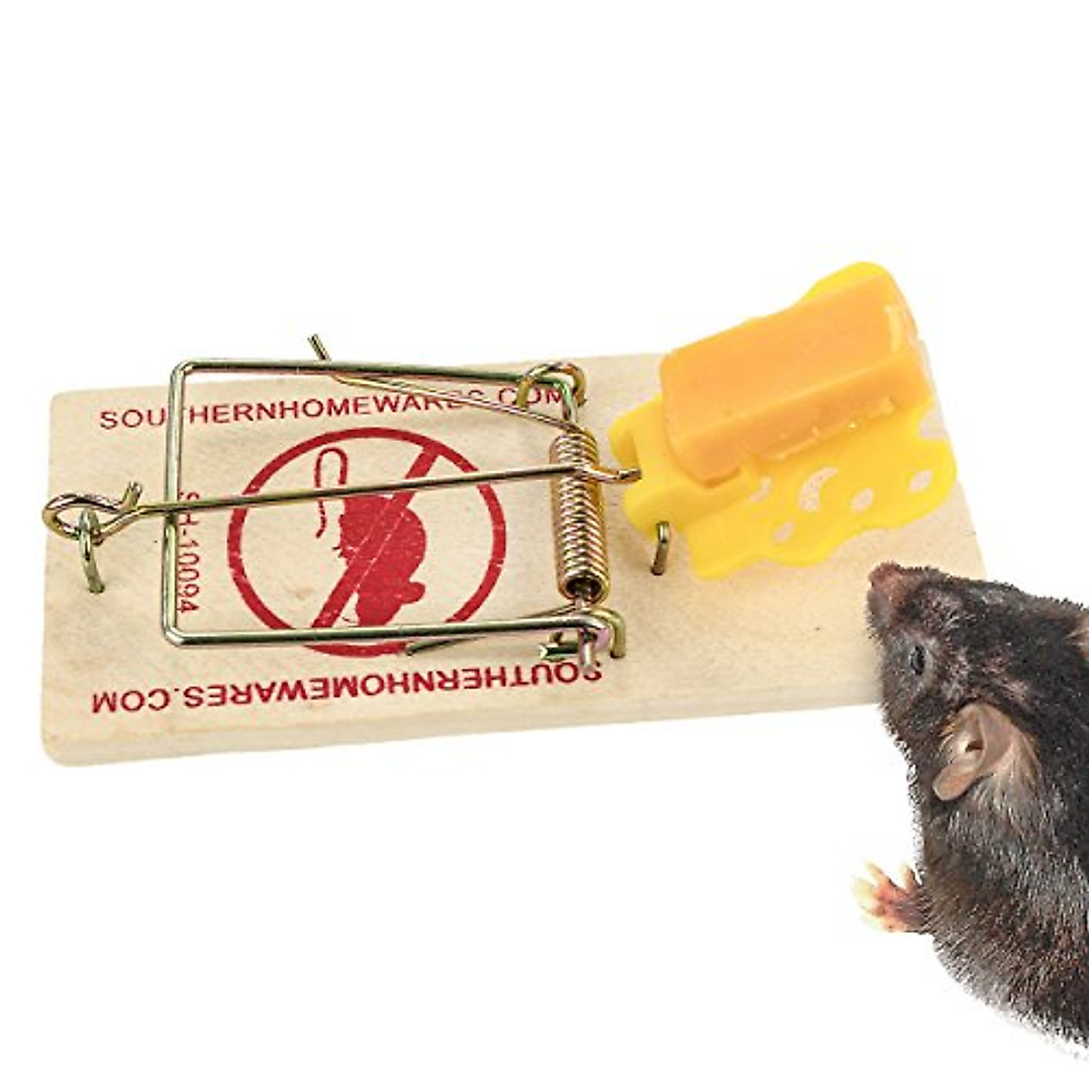 Southern Homewares Wooden Snap Rat Trap Spring Action with Expanded Cheese Shaped Trigger 5 Pack