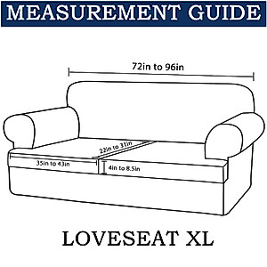 GAMUKAI Fleece T Cushion Loveseat Sofa Slipcover 3 Pieces Sofa Covers for T Cushion Couch Cover Sofa Slip Covers Furniture Protector with 2 Individual Cushion (Peacock Blue, Loveseat X-Large)