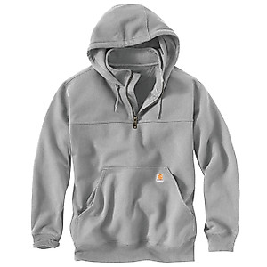 Carhartt Mens Rain Defender® Loose Fit Heavyweight Quarter-zip Athletic-sweatshirts, Heather Gray, X-Large US