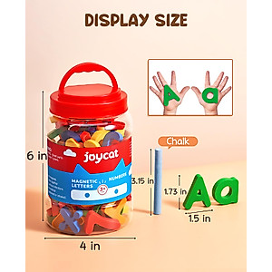 JoyCat 78 Pieces Magnetic Letters Numbers Alphabet Fridge Magnets ABC 123 Preschool Educational Learning Plastic Colorful Toy Set Uppercase Lowercase Math Symbols for Toddlers Kids