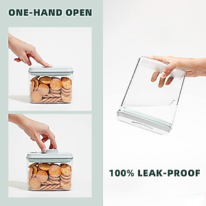 Tourdeus Pop Containers for Food Storage - 4 Pack Airtight Food Storage Containers, BPA-Free Flour Containers with Lids, Food-Grade Air Tight Containers for Food with Measurement Marks