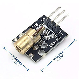 Acxico 2Sets Laser Sensor Module For Arduino AVR(KY-008 Laser Transmitter +Laser Receiver Sensor Module Non-modulator Tube)