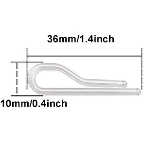 MEETOOT 300pcs Transparent Plastic Alligator Clip 35.5mm Shirt Fixing Packing Clip U Shape Plastic Clothespins for Ties Socks Pants Shirts