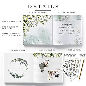 LEMON SHERBET® Wedding Guest Book With Gold Pen - Guest Book Wedding Reception - Baby Shower Guest Book - Polaroid Guest Book For Wedding - Wedding Guestbook - Wedding Sign In Book