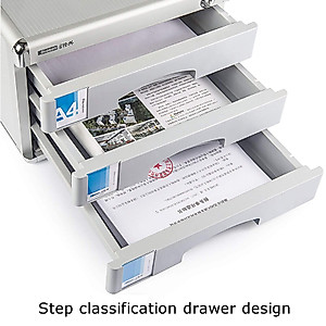 LEYT Desktop Drawer Organizer - 3/5/7 Tier Aluminum Alloy File Cabinet, Office Supplies, Increase Work Efficiency. (Size : 3 Layers)