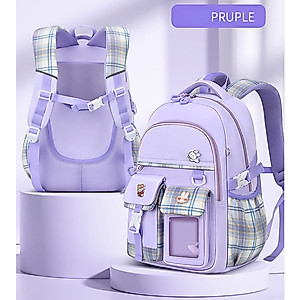 HUIHSVHA Kawaii Backpack, Cute Pink Large Capacity School Laptop Bag, Casual Travel Daypack Bookbag for Teens Girls Students