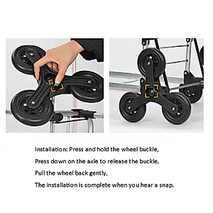 SH-gwtc Shopping Trolley,Foldable Shopping Cart 6 Wheels Climbing Trolly/Aluminum Alloy/Waterproof Shopping Bag/Collapsible Push Pull Carts 48L (Color : C)