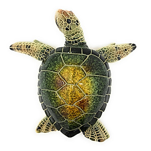 Green Tree Products Sea Turtle Resin Figurine, Indoor Outdoor Decor, 6.25 Inches Wide