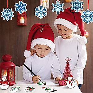 ADXCO 48 Pieces Winter Theme Cutouts Snowmen Snowflake Cutouts 200 Pieces Adhesive Dots for Classroom Decoration Winter Theme Party