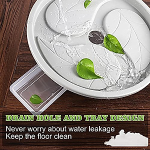 Looca Plant Caddy with wheels and Drainage Tray, 13”Rolling Plant Stand Flower Pot Mover, Planter Caddies Round Plant Dolly for Heavy Duty Planter, 3 Pack, Bearing 120 lbs