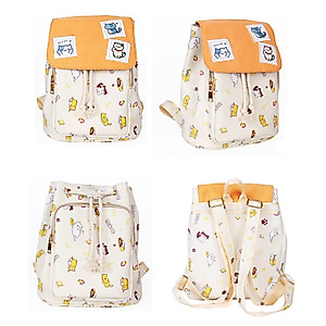 MONMOB Neko Atsume Lolita Style Anime Backpack Cover Type Cute Cat Backpack Shoulders Bag Canvas Bag