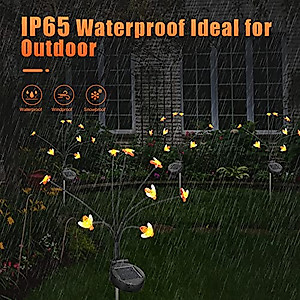 BLYANX Solar Garden Pathway Lights, Swaying Solar Outdoor Lights Waterproof Garden Decor Solar Christmas Lights for Patio Backyard Lights(4 Pcs Bee)