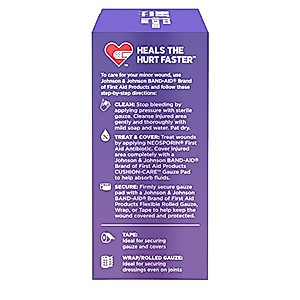 Band-Aid Brand Cushion Care Non-Stick Gauze Pads, Individually-Wrapped, Medium, 3 in x 3 in, 10 ct