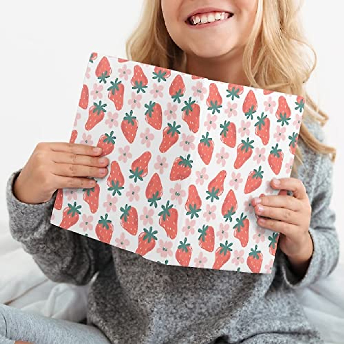 YEXIATODO Strawberry Stretchable Book Covers Funny Paperback Book Cover Fits Most Hardcover Textbooks up to 9x11 Adhesive-Free Nylon Fabric School Book Protector for Primary Secondary