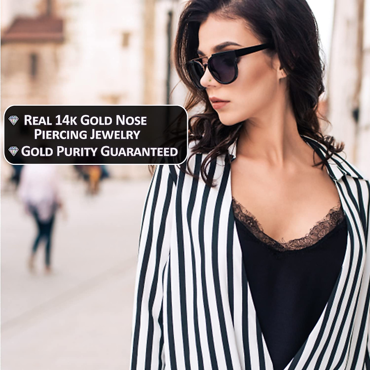 Jewelryweb Solid 14k Gold Small 1.5-mm 20-gauge Ball Nose Stud Bone Ring for women (yellow-gold or white-gold) (yellow-gold)