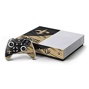 Skinit Decal Gaming Skin Compatible with Xbox One S Console and Controller Bundle - Officially Licensed NFL New Orleans Saints Design