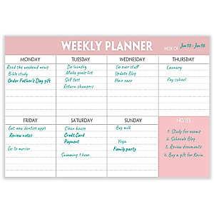 Weekly Planning Pad - Tear Off To Do List Pad with Daily Schedule & Calendar, 52 Sheets, 100gsm Paper, Undated Weekly Planning Notepad, 6x9 in
