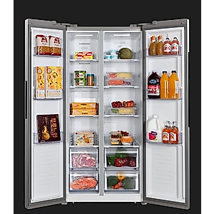 Hamilton Beach HBF1662 French Door Full Size Counter Depth Refrigerator with Freezer Drawer, 16.6 cu ft, Stainless