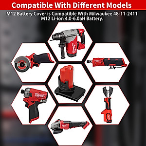 MOONDKIST 2 Set M12 Battery Case Replacement, M12 Plastic Case Parts Shells, M12 Battery Cover for Milwaukee 12V 48-11-2411 M12 Li-ion Battery