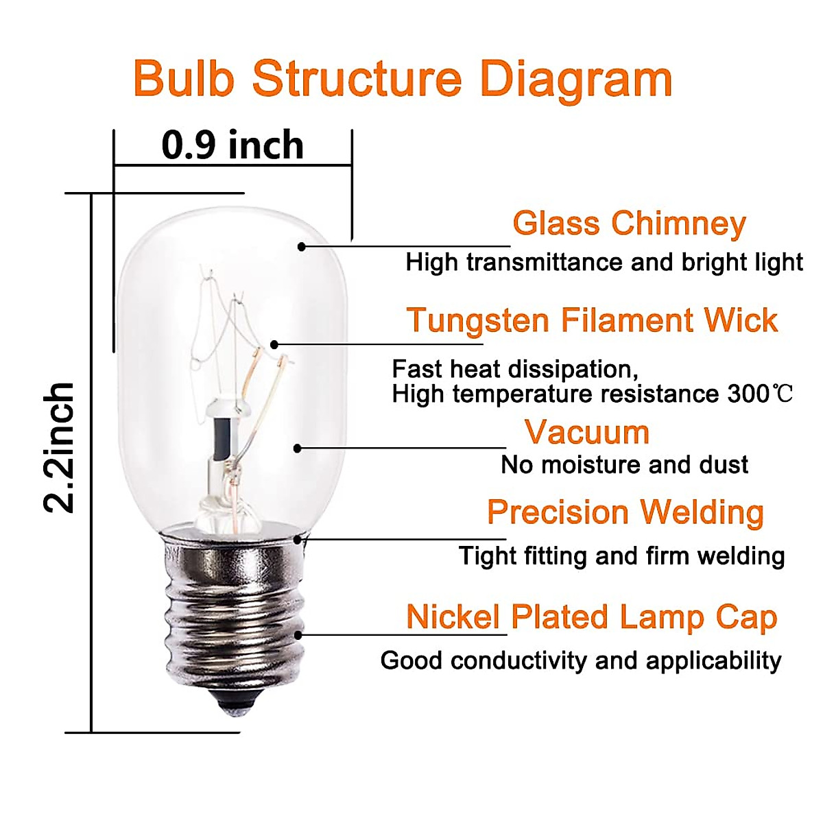 8206232A Light Bulb for Whirlpool Microwave,40W 125V E17 Under Hood Microwave Bulb Fit for Whirlpool Maytag GE Amana Over The Range Hood Microwave Lava Lamp, 6 Pack