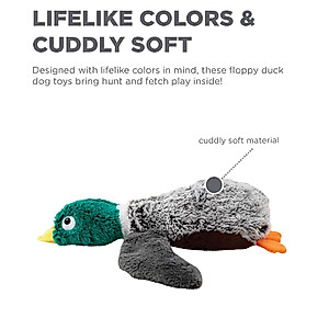 Outward Hound Flapperz Plush Crinkle Duck Dog Toy, 2-Pack - Grunt, Crinkle & Flop, Small