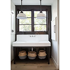 Vintage Tub & Bath 60 Inch Cambridge Farmhouse Drainboard Sink - 8 Inch Faucet Drillings - White