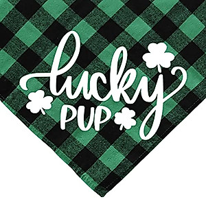 JOTFA St. Patrick's Day Dog Bandana Costumes, St. Patrick's Day Shamrock Dog Headband Buffalo Plaid Dog St. Patrick's Day Bandanas for Small Medium Large Dogs