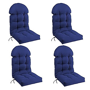 FUNBERRY Patio Chair Cushions Set of 4,Adirondack Chair Cushion,Improved Comfy Outdoor Chair Cushions,Rocking Chair Cushion,Cushions for Adirondack Chairs,High Back Patio Chair Cushions