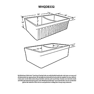 Whitehaus Collection WHQDB332-M-LIGHTCEMENT Quatro Alcove Kitchen, Fireclay, Front Apron Sink, Matte, Light Cement