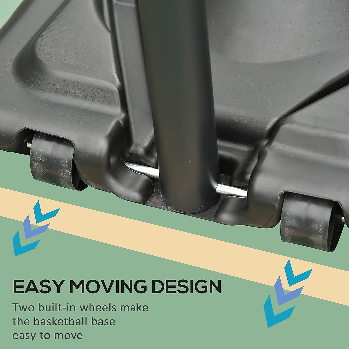 Soozier Portable Basketball Hoop, 5.2-10' Adjustable Height, Weight Base with Ball Holder, Basket Ball Stand on Wheels with 43" Backboard for Outdoor Junior Youth Adult Use, Black, White