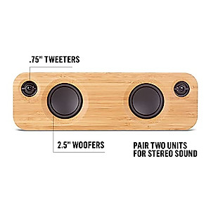 House of Marley Get Together Mini: Portable Speaker with Wireless Bluetooth Connectivity, 10 Hours of Indoor/Outdoor Playtime, and Sustainable Materials, Signature Black