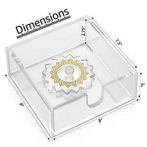 Acrylic Napkin Holder with Elegant Weighted Patterns - Napkin Holder for Table - Napkin Holders for Kitchen - Bathroom Paper Towel Holder - Napkin Dispenser - Outdoor Napkin Holder