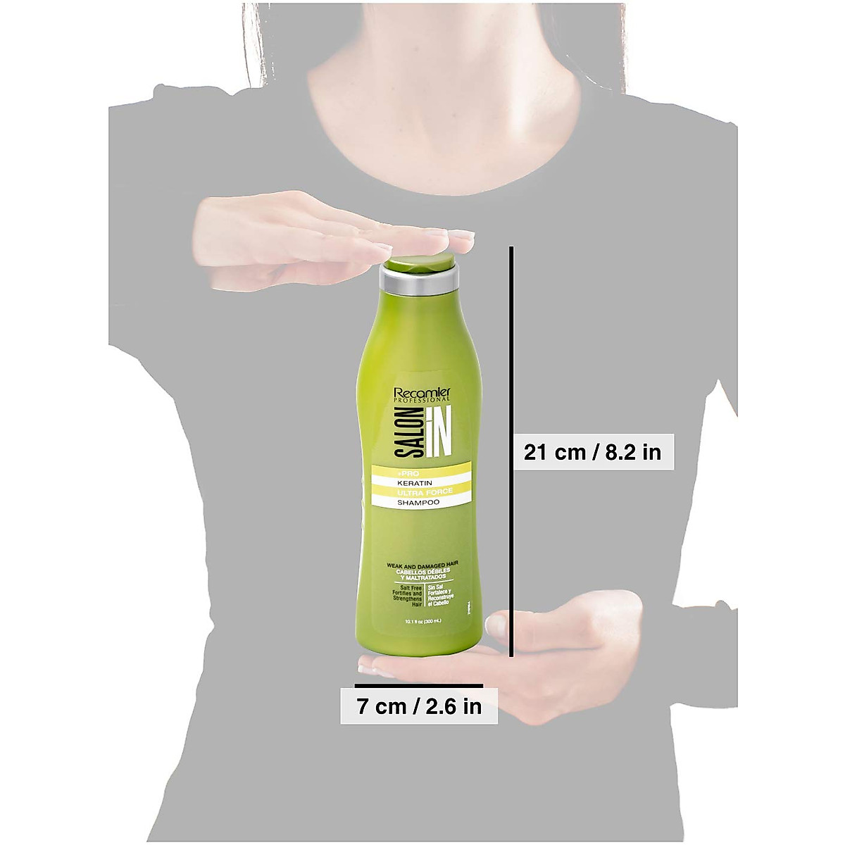 Recamier Professional Salon In +Pro Keratin Ultra Force Hair Shampoo 10.1 - Champu Keratina para el Cabello Debil y Maltratado