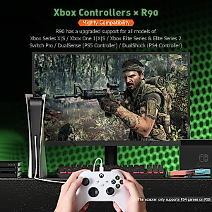 BIGBIG WON Controller Adapters, Wired Controller Adapter for Xbox Series X|S/Xbox One/One X|S/Xbox Elite Series/Elite Series 2/PS5/PS4 Wired Console Adapter for Switch/PS4/Windows 11&10 PC (1 Piece)