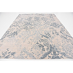 Unique Loom Paris Collection Pastel Tones Traditional Distressed Blue Area Rug (8' 0 x 10' 0)