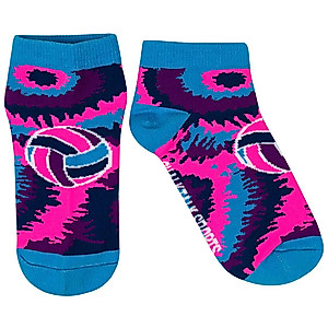ChalkTalkSPORTS Volleyball Athletic Ankle Socks | Volleyball Tie-Dye Swirl