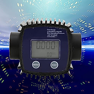Oil Counter Gas Thread Sensor K25 1in Female Thread Flowmeter Digital Display Water Liquid Flow Sensor 10‑100L/MIN(Blue)