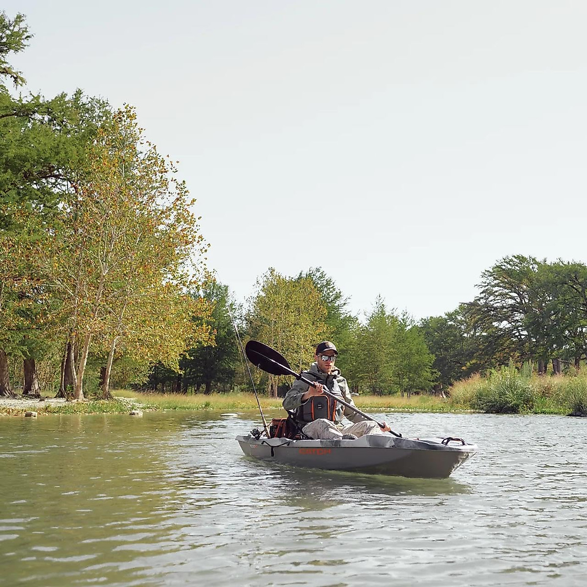 Pelican Catch Mode 110 Fishing Kayak - Premium Angler Kayak with Lawnchair seat, Granite - 10.5 Ft.