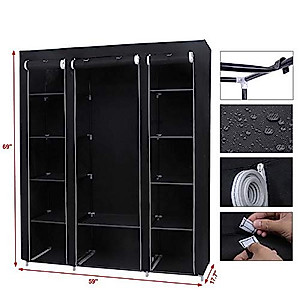 USAStock 150X45X17 Storage Closet Clothes Portable Storage Closet Portable Closet Organizer Portable Closets Closet Organizer Shelf Clothes Organizer Standing Closet