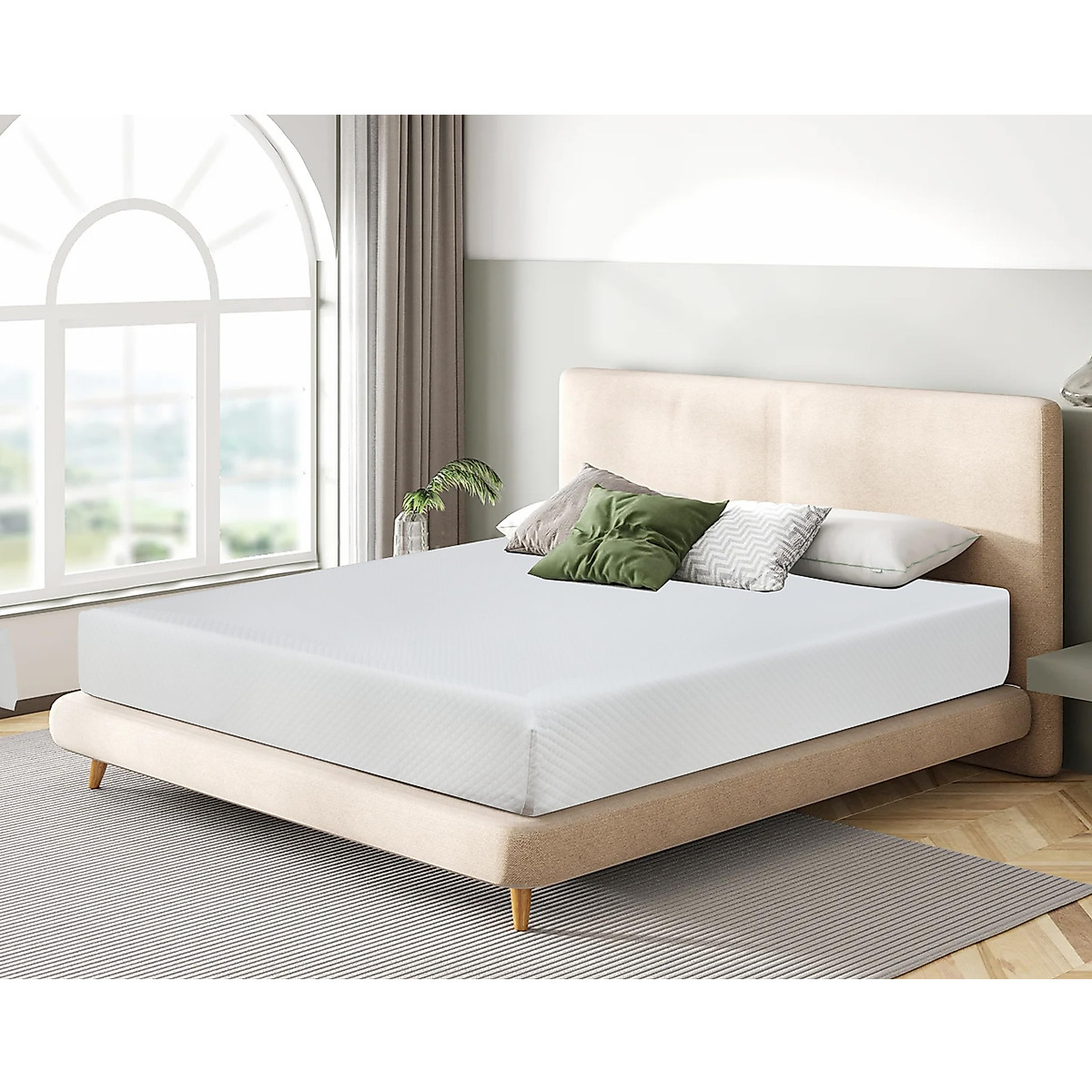 10 inch California King Size Mattress with Cover, Cooling Gel Memory Foam King Mattress for a Cool Sleep & Pressure Relief, Medium Firm Mattress Pad Mattresses, Bed in a Box, CertiPUR-US Certified