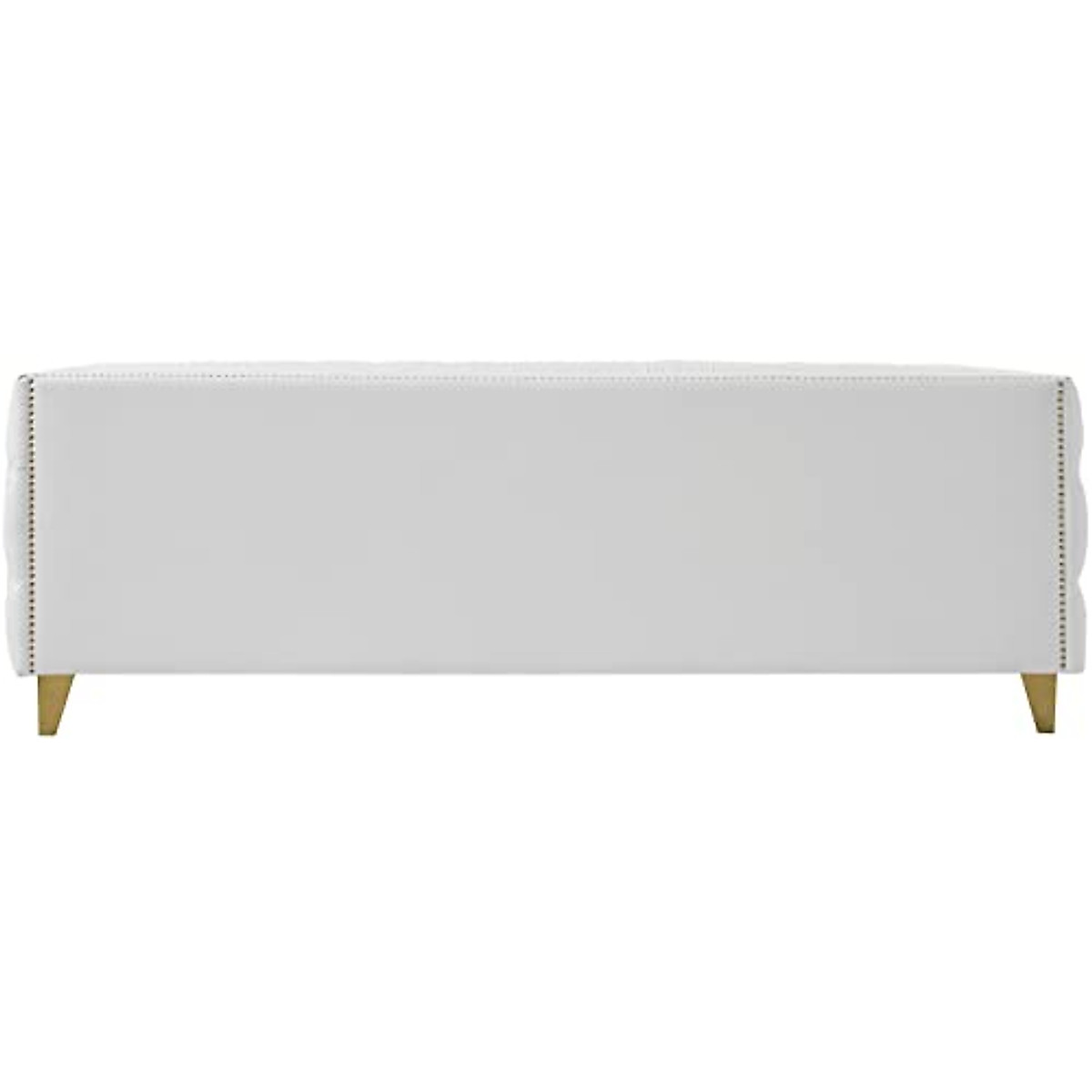 Meridian Furniture 651White-S Michelle Collection Modern | Contemporary Sofa with Deep Button Tufting, Nailhead Trim and Sturdy Gold Iron Legs, 90" W x 34" D x 30" H, White