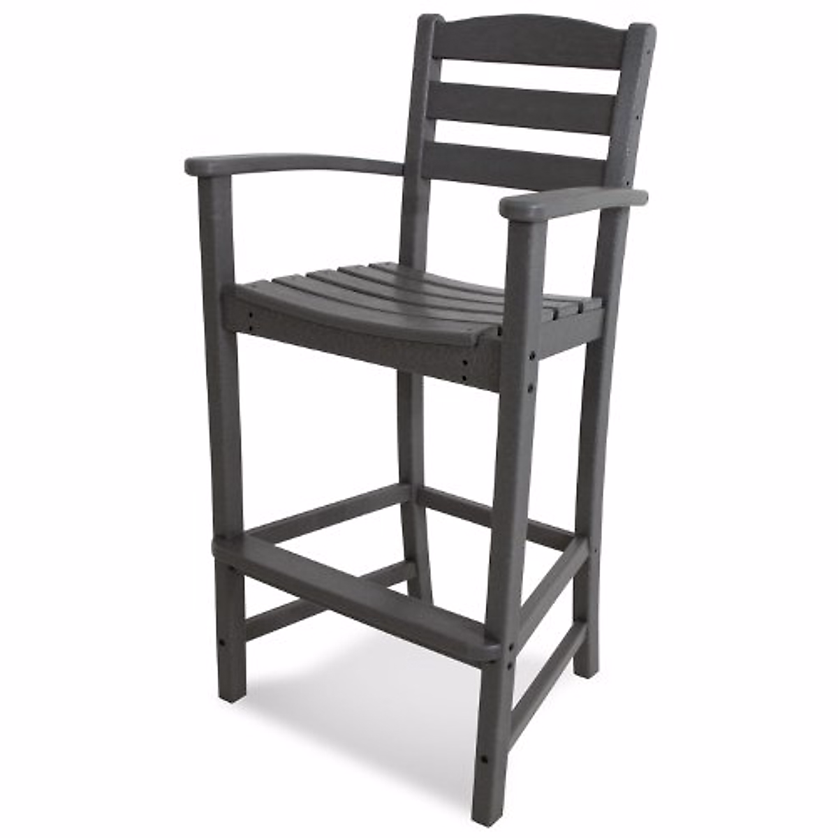 POLYWOOD TD202GY La Casa Café Bar Arm Chair, Slate Grey