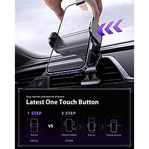 CAFELE Car Vent Phone Holder, [Firmly Grips Your Vent, Never Fall Off] Auto-Clamping Air Vent Phone Holder Car, Phone Mount Car Fit for iPhone 14 13 12 Mini Pro 11, SE(2020), XR, X, XS iPhone 8 7
