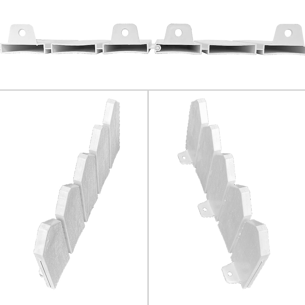 ARRYNTHEON Landscape Edging Kit 6.7 in Tall Decorative Double-Sided Wood-Look Fence Garden Border, Flower Bed Edging with 30 Anchoring Spikes, 13.9 Foot Kit (White)