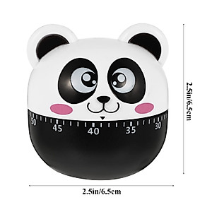 Panda Mechanical Kitchen Timer, Panda Mechanical Timer Cute Panda Timer for Kids, 60 Minutes Manual Countdown Timer Home, Study and Work Timer Reminder Cooking Animal Cooking Timer (Black)