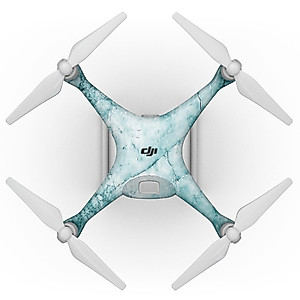 Design Skinz Design Skinz Cracked Turquise Marble Surface Full-Body Wrap Decal Skin-Kit Compatible with The Drone DJI Spark