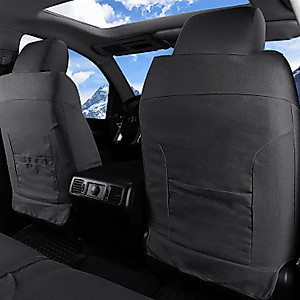 Truckiipa Tacoma Seat Covers Full Set Custom Fit for 2016-2023 Tacoma Double/Crew Cab SR SR5 TRD Sport TRD Off-Road TRD Pro Limited,Canvas Truck Carseat Seat Protectors(Full Set, Black)